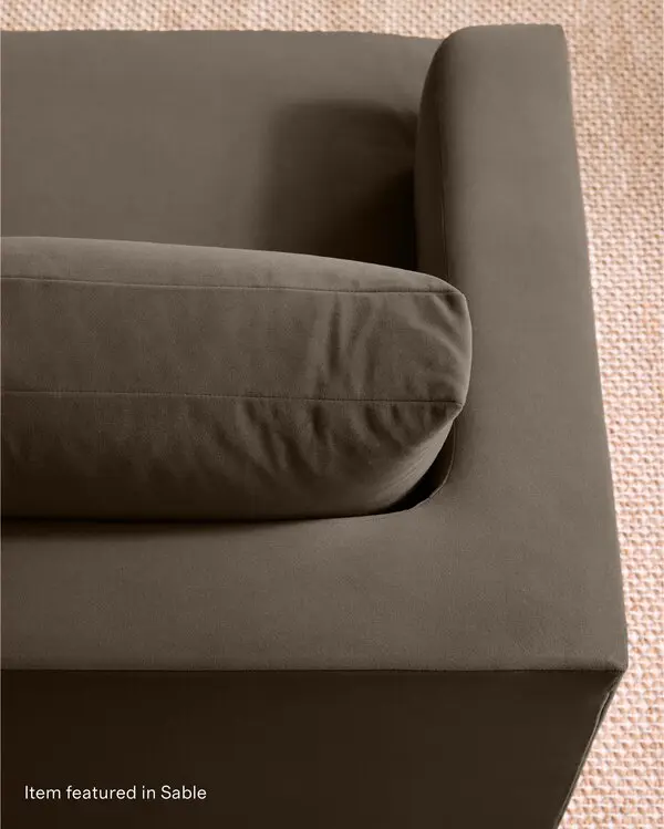 Quince Sierra Curved Arm Performance Velvet Sofa - Linen