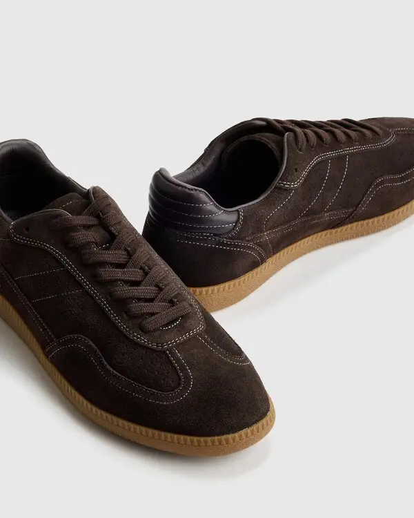 Quince Italian Suede Gum Sole Sneakers - Coffee Bean
