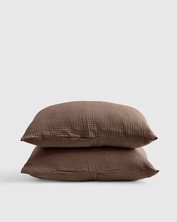 Quince Gauze Sham Set - Chocolate
