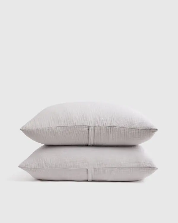Quince Gauze Sham Set - Light Grey