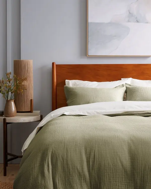 Quince Gauze Sham Set - Olive