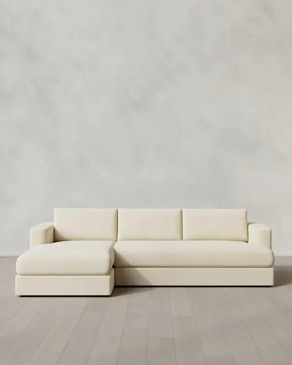 Quince Sierra Curved Arm Chaise Sectional - Ivory