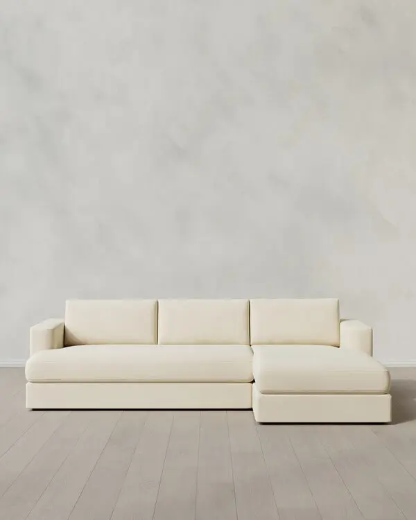 Quince Sierra Curved Arm Chaise Sectional - Ivory