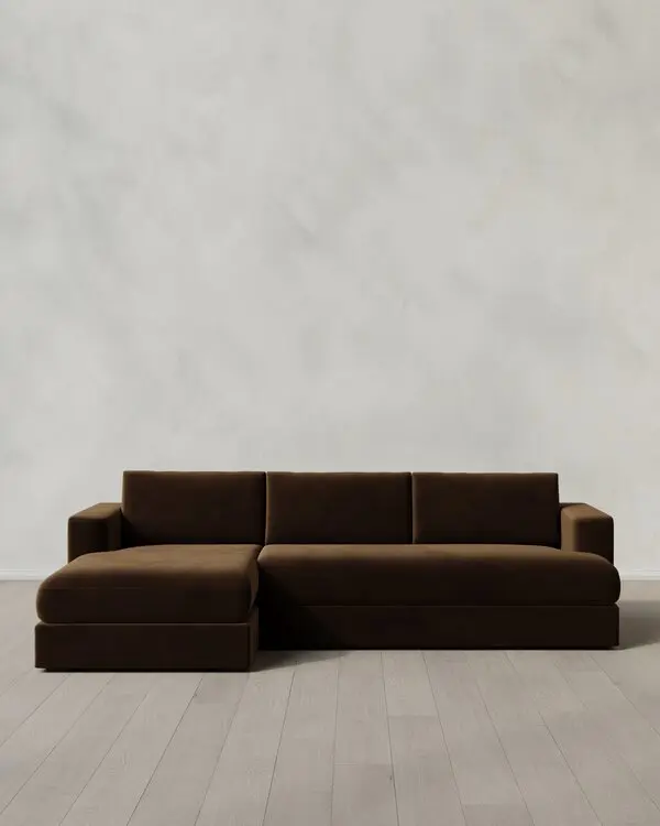 Quince Sierra Curved Arm Chaise Sectional - Java