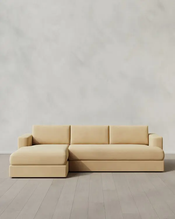 Quince Sierra Curved Arm Chaise Sectional - Linen