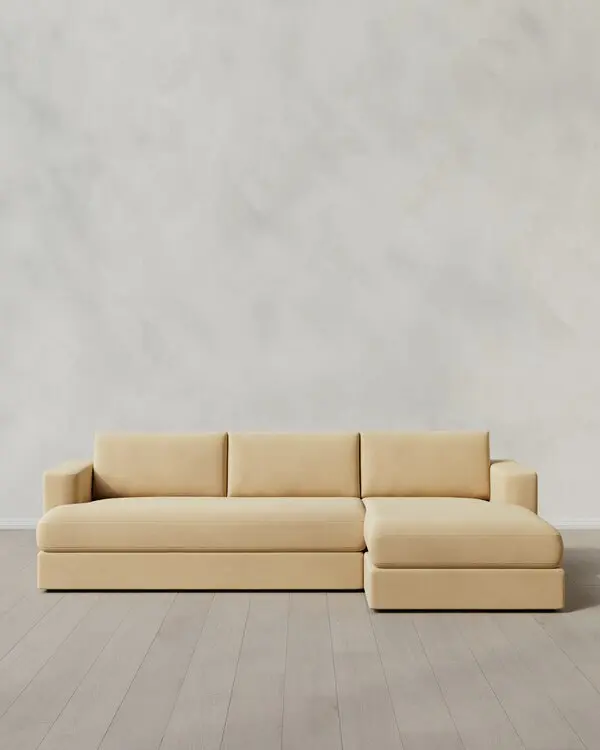 Quince Sierra Curved Arm Chaise Sectional - Linen