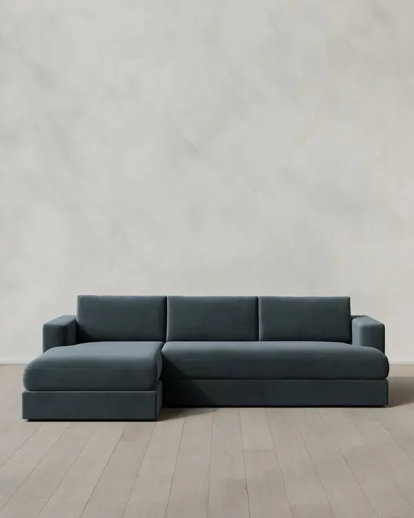 Quince Sierra Curved Arm Chaise Sectional - Pine