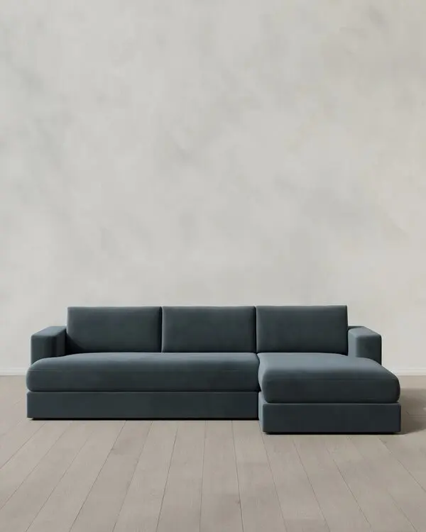 Quince Sierra Curved Arm Chaise Sectional - Pine