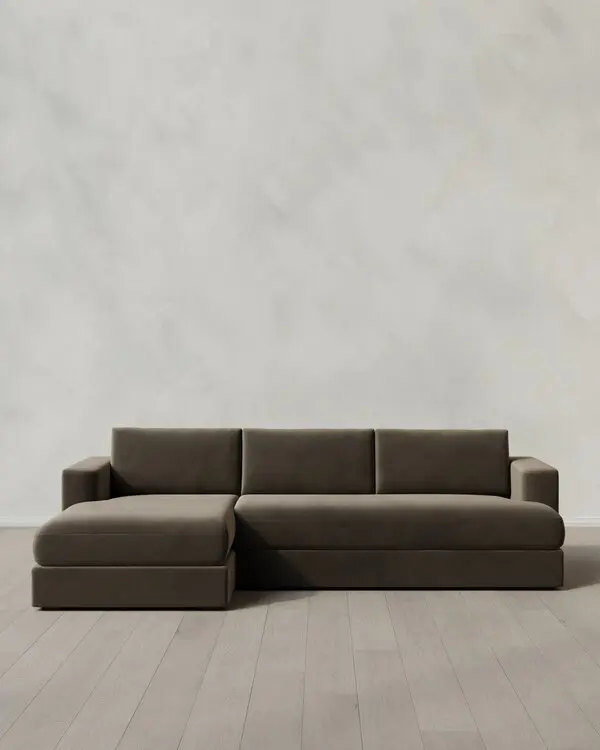Quince Sierra Curved Arm Chaise Sectional - Sable