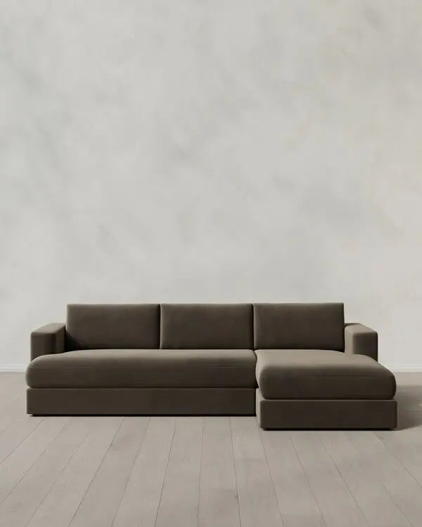 Quince Sierra Curved Arm Chaise Sectional - Sable