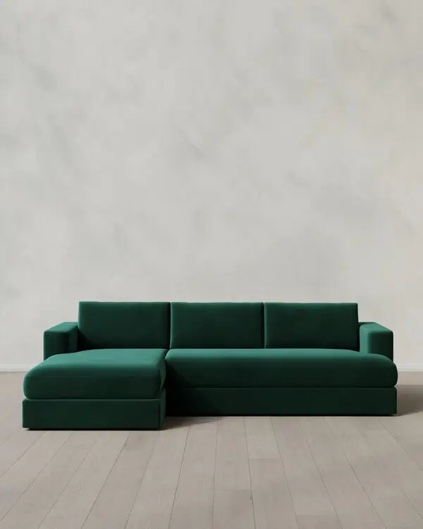 Quince Sierra Curved Arm Chaise Sectional - Spruce