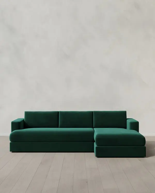 Quince Sierra Curved Arm Chaise Sectional - Spruce