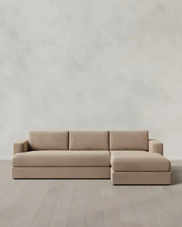 Quince Sierra Curved Arm Chaise Sectional - Taupe