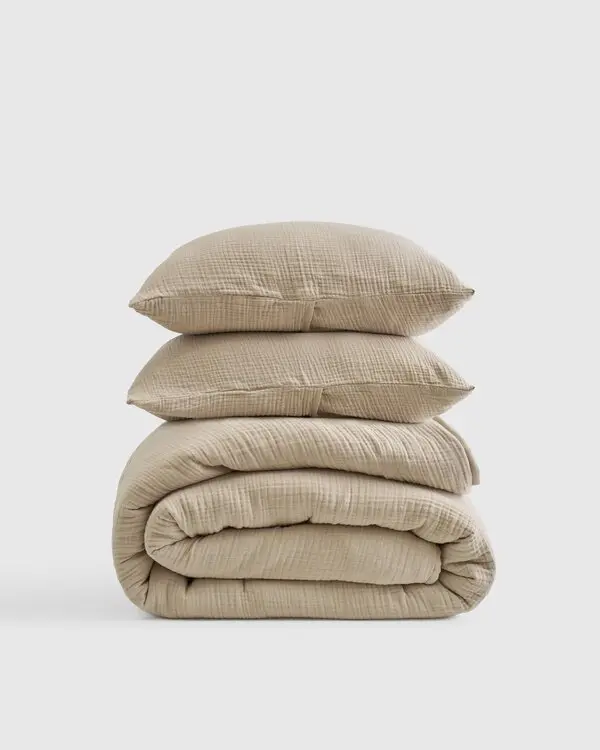 Quince Gauze Dream Quilt Set - Dune