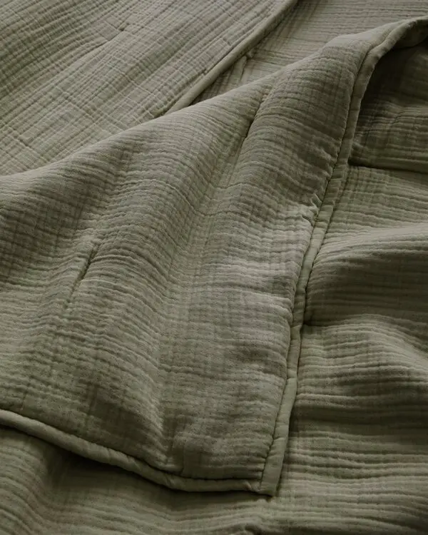 Quince Gauze Dream Quilt Set - Olive