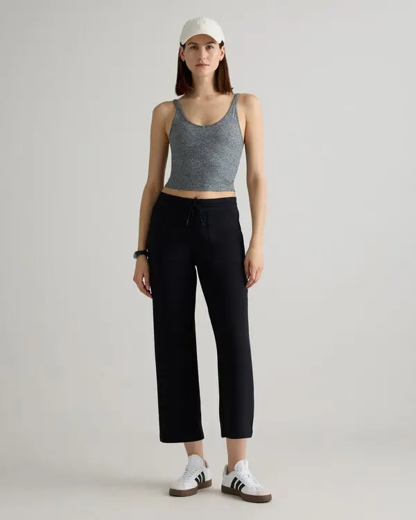 Quince High-rise Cropped Sweatpants - Black