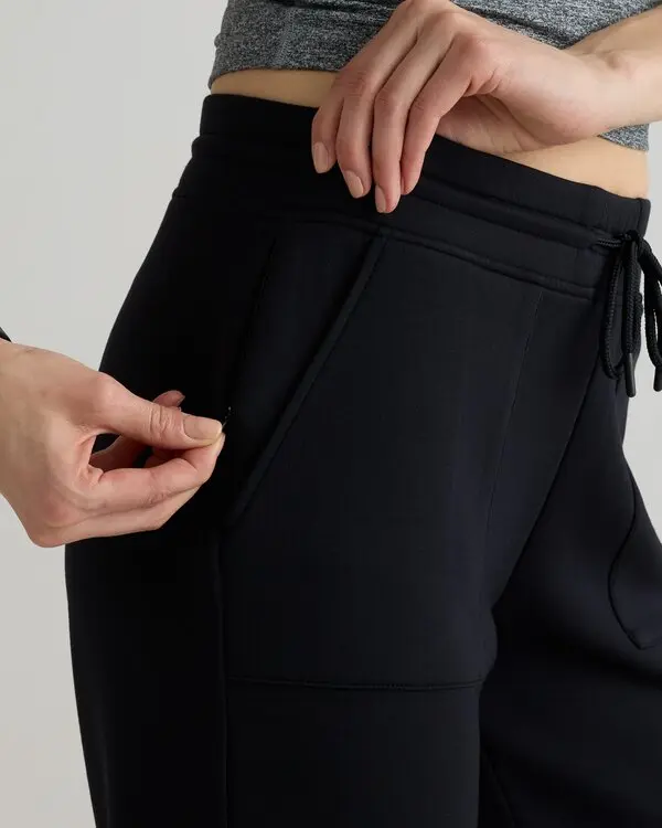 Quince High-rise Cropped Sweatpants - Black