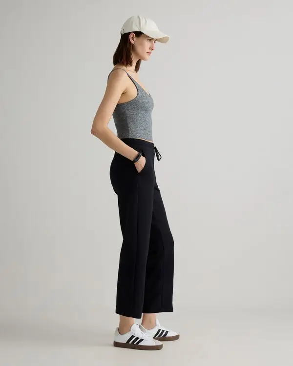 Quince High-rise Cropped Sweatpants - Black
