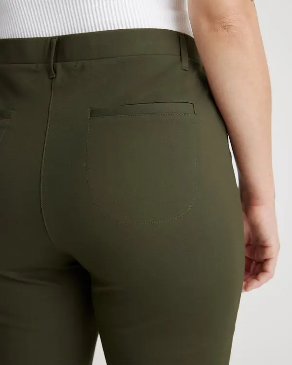 Quince Ultra-stretch Ponte Straight Leg 4-pocket Trousers - Olive