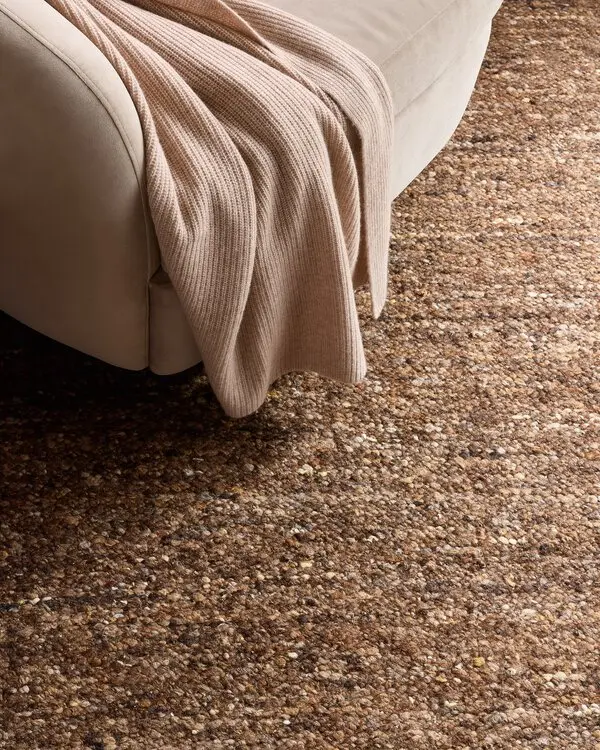 Quince Liam Handwoven Wool Boucle Rug - Brown