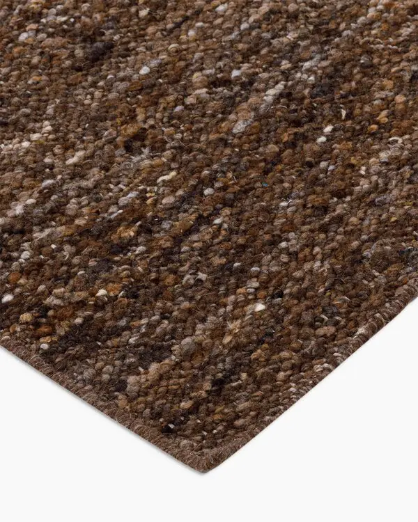 Quince Liam Handwoven Wool Boucle Rug - Brown