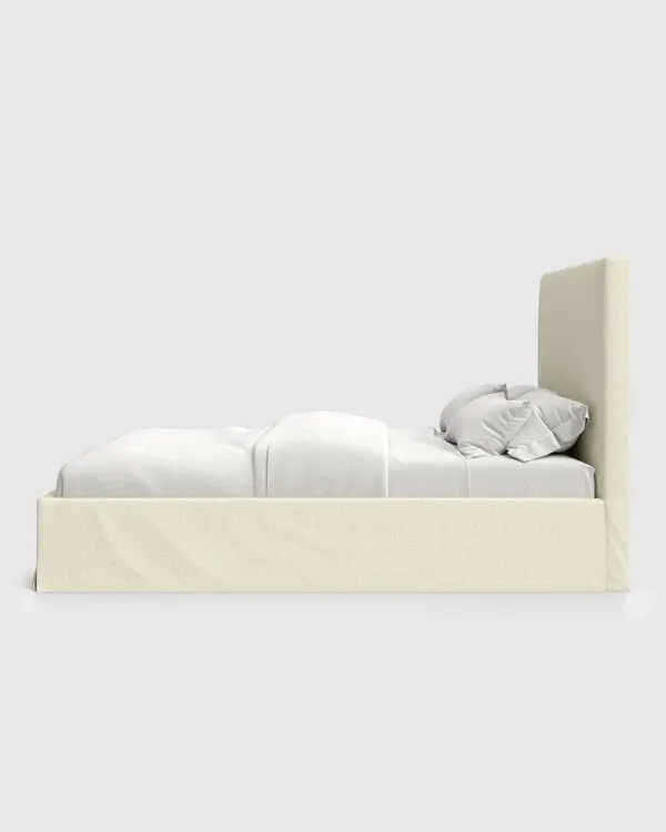 Quince Slipcover Bed In Performance Linen