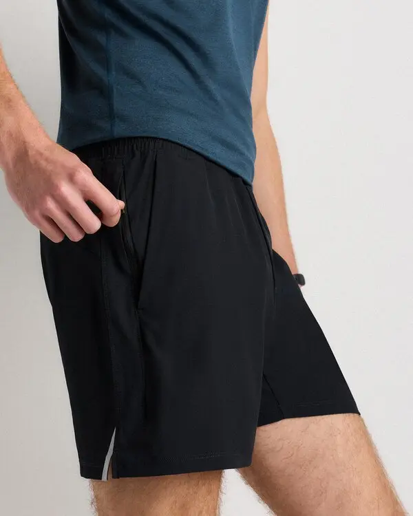 Quince Classic Lined Run Shorts - Black