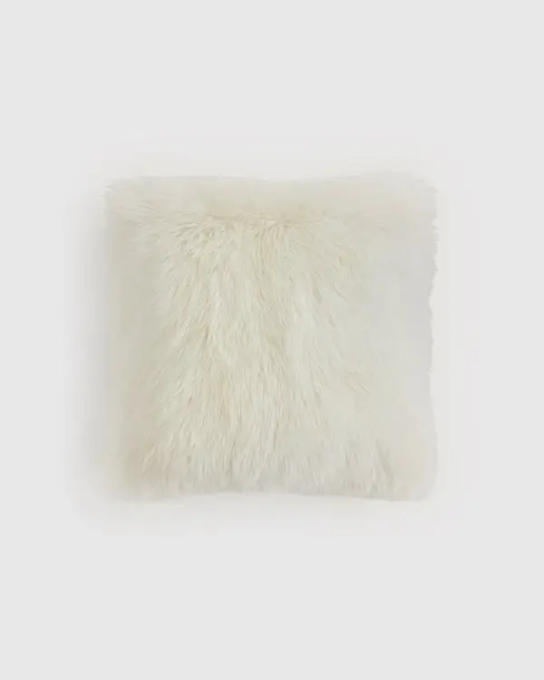 Quince Natural Sheepskin Accent Pillow Cover - Ivory