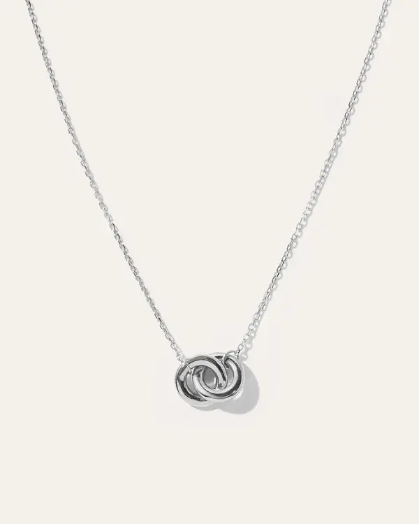 Quince 14k Gold Interlock Necklace - White Gold