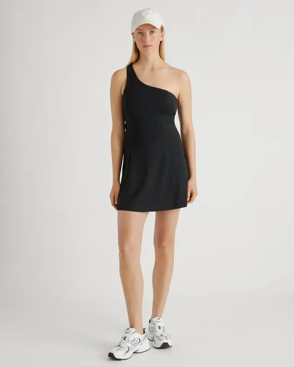 Quince Ultra-form One-shoulder Active Dress - Black