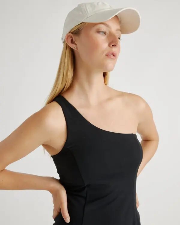 Quince Ultra-form One-shoulder Active Dress - Black