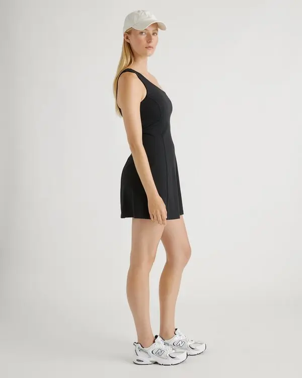 Quince Ultra-form One-shoulder Active Dress - Black