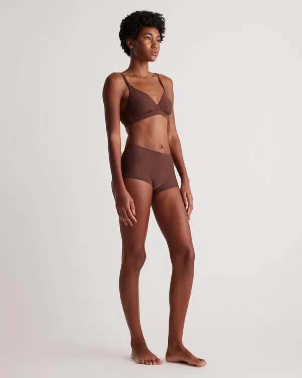 Quince Second Skin Crossover Bralette - Cocoa
