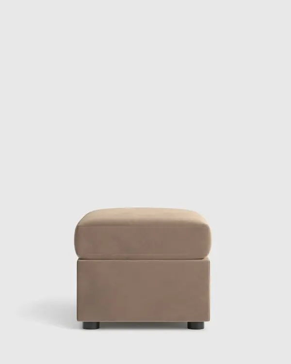 Quince Brennan Ottoman In Performance Velvet - Spruce