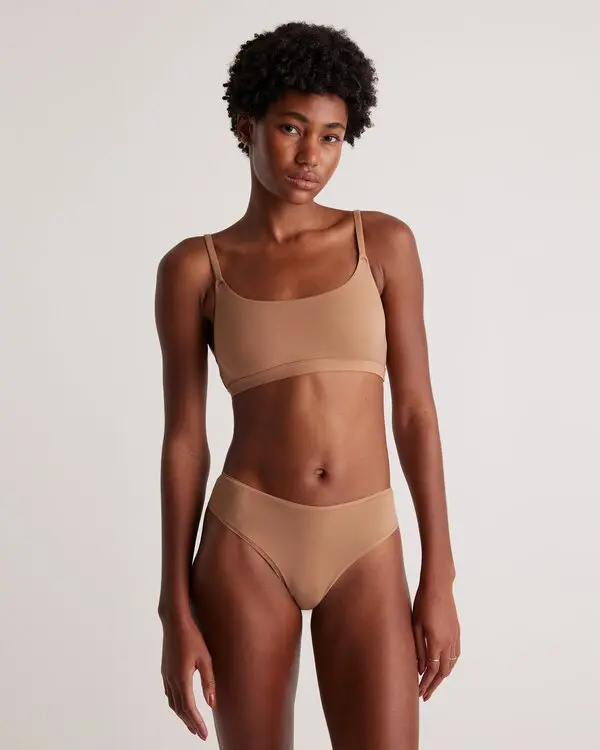 Quince Second Skin Scoop Neck Bralette - Mocha