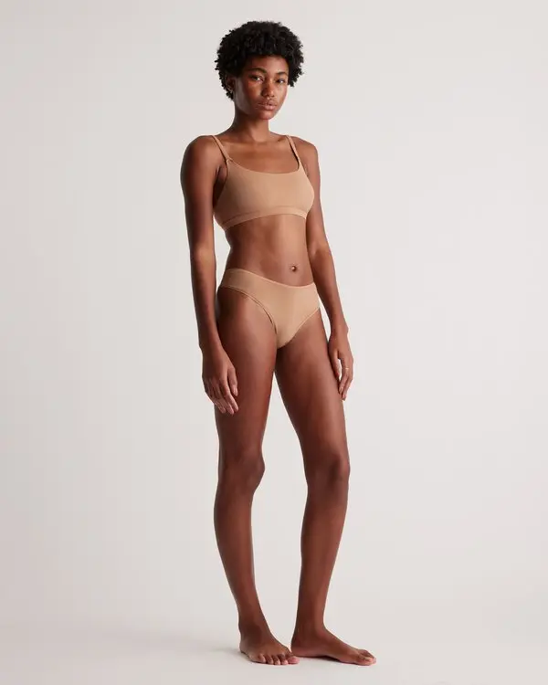Quince Second Skin Scoop Neck Bralette - Mocha