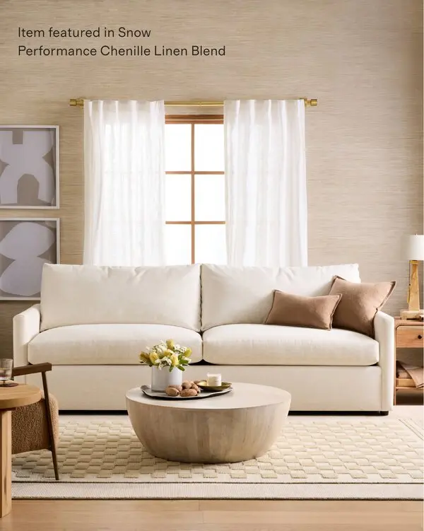 Quince Brennan Sofa In Performance Basketweave - Fog