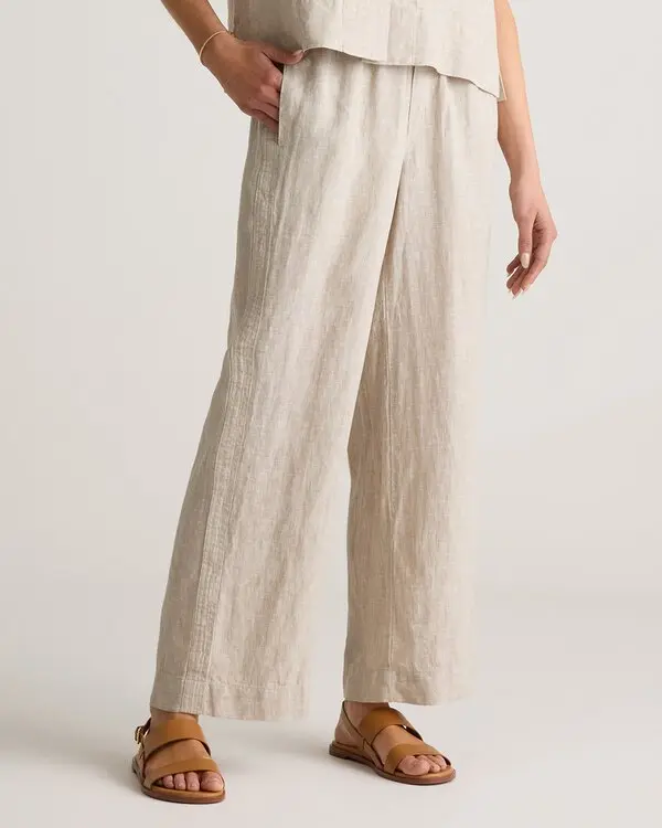 Quince European Linen Wide Leg Pants - Flax