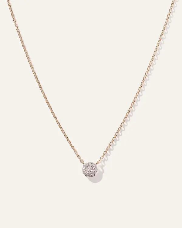 Quince 14k Gold Diamond Pave Disc Pendant Necklace - Yellow Gold
