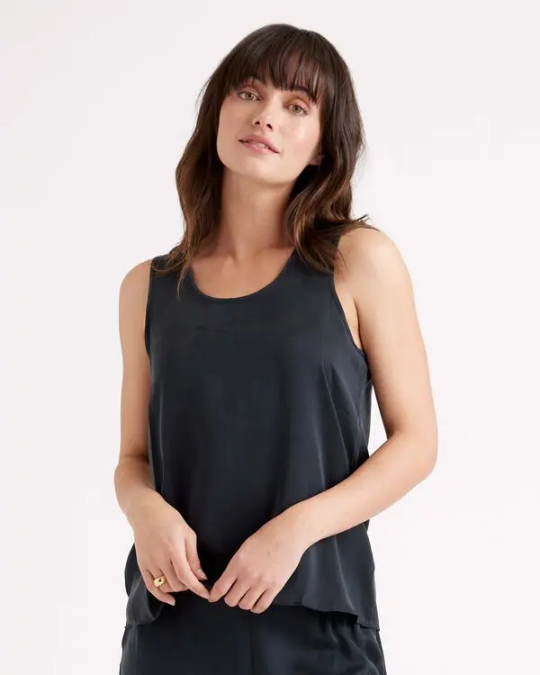 Quince Pajama Tank Top - Black