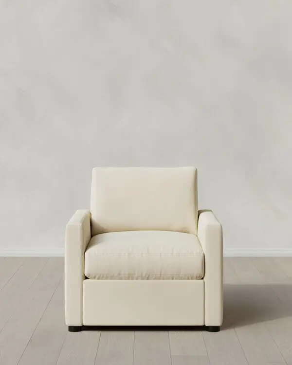 Quince Brennan Accent Chair In Performance Velvet - Ivory