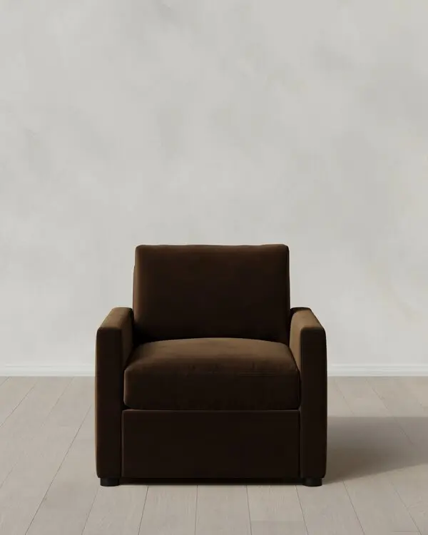 Quince Brennan Accent Chair In Performance Velvet - Java