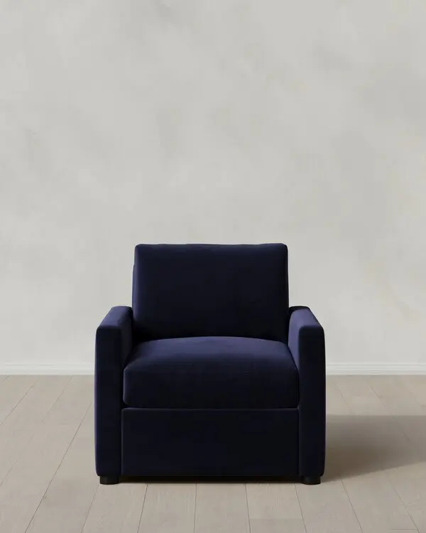Quince Brennan Accent Chair In Performance Velvet - Midnight