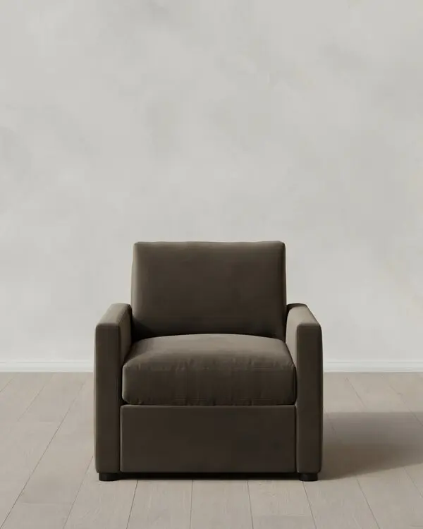 Quince Brennan Accent Chair In Performance Velvet - Sable