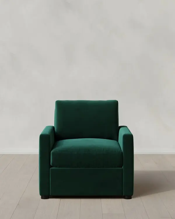 Quince Brennan Accent Chair In Performance Velvet - Spruce