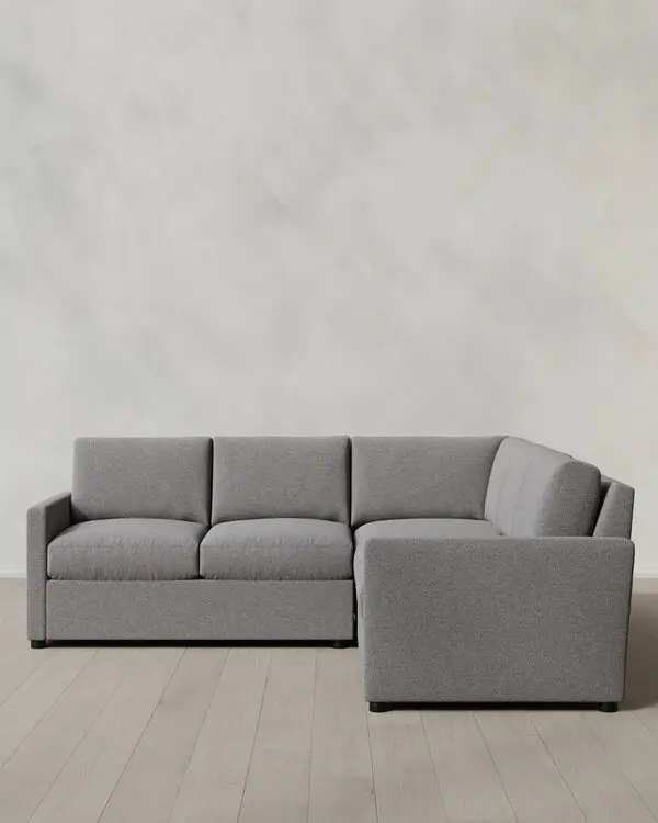 Quince Brennan L Sectional In Performance Basketweave - Ash