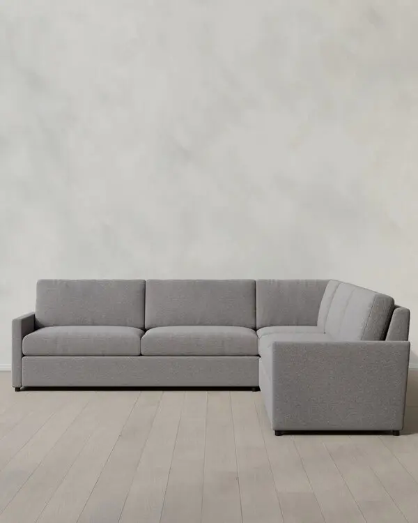 Quince Brennan L Sectional In Performance Basketweave - Ash