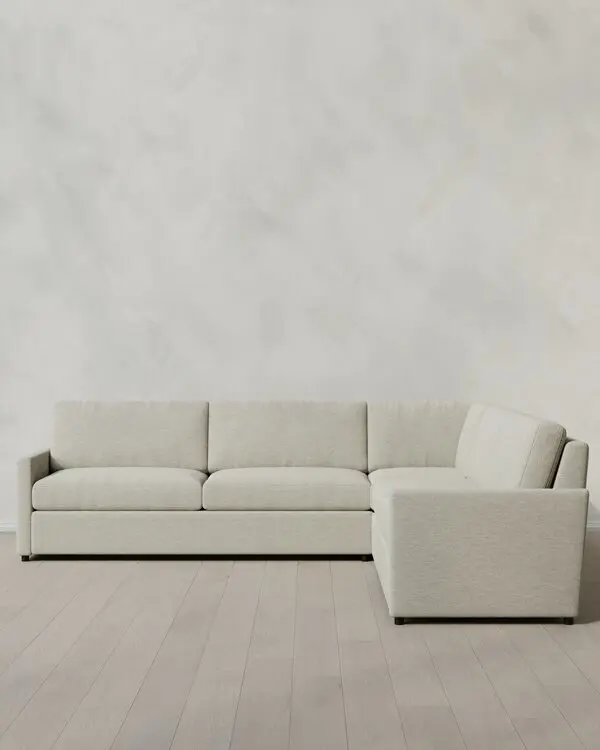Quince Brennan L Sectional In Performance Basketweave - Flax