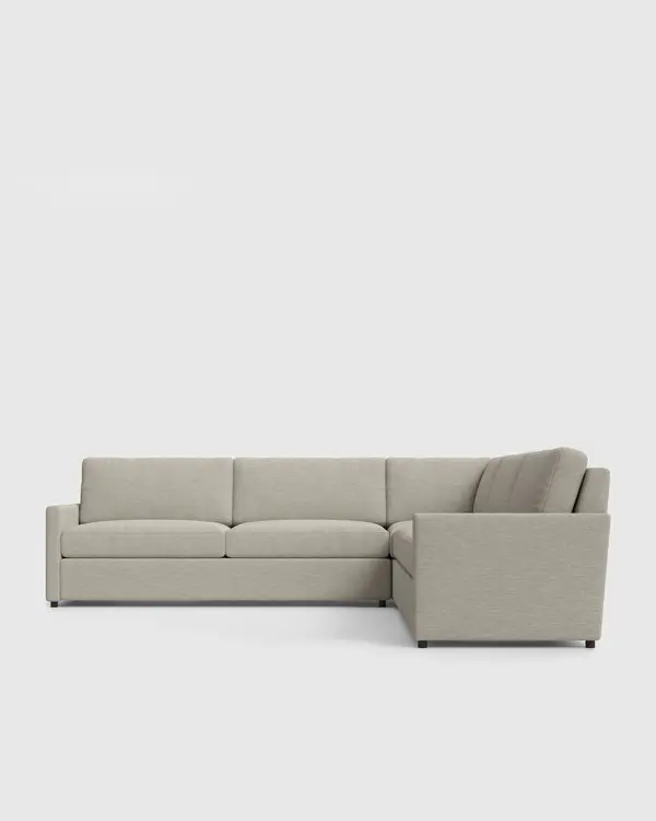 Quince Brennan L Sectional In Performance Basketweave - Flax