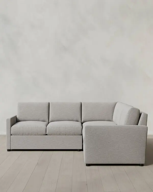 Quince Brennan L Sectional In Performance Basketweave - Fog